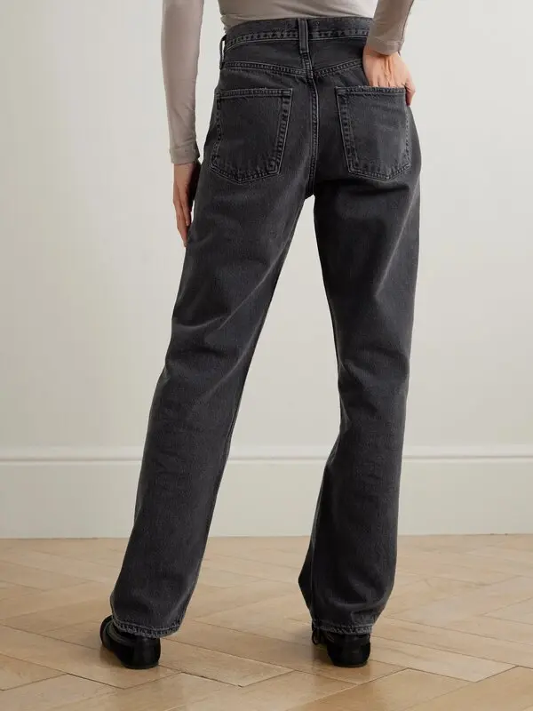 AGOLDE Kelly Mid-rise Straight-leg Organic Jeans - Black