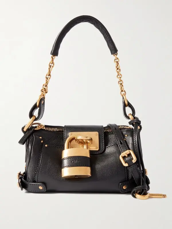 Chloé Paddington Textured-leather Shoulder Bag - Black