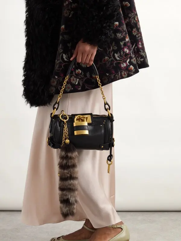 Chloé Paddington Textured-leather Shoulder Bag - Black