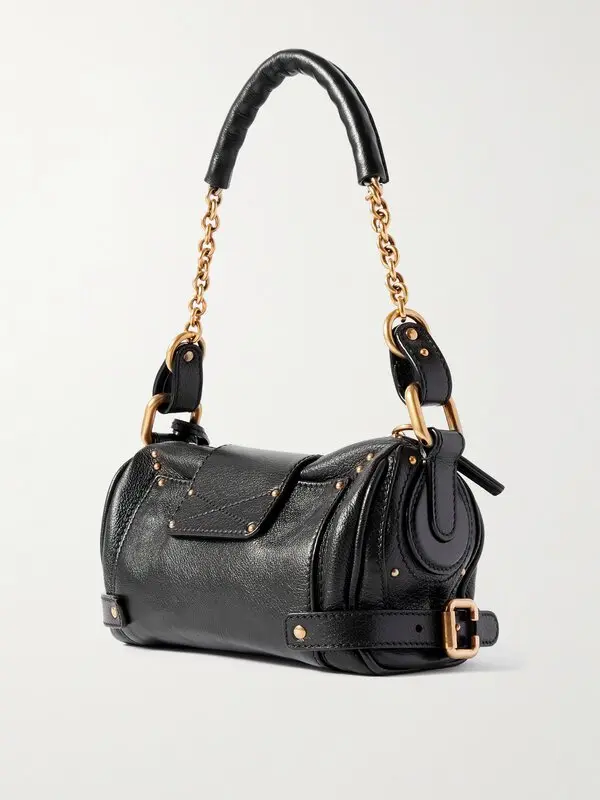 Chloé Paddington Textured-leather Shoulder Bag - Black