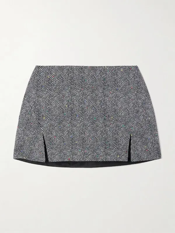 Givenchy Paneled Herringbone Mini Skirt