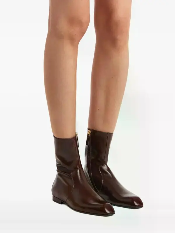 Khaite Colt Leather Ankle Boots