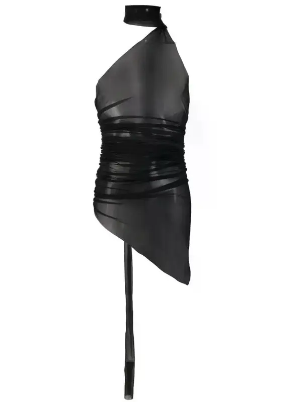 LUDOVIC DE SAINT SERNIN Asymmetric Halterneck Sheer Top