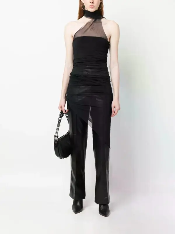 LUDOVIC DE SAINT SERNIN Asymmetric Halterneck Sheer Top