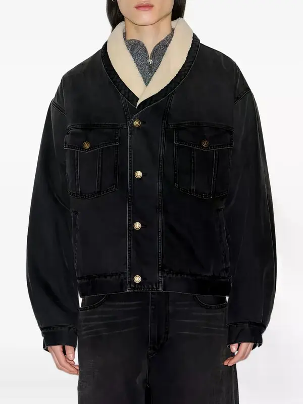 MARANT Jackson Denim Jacket With Shearling Collar