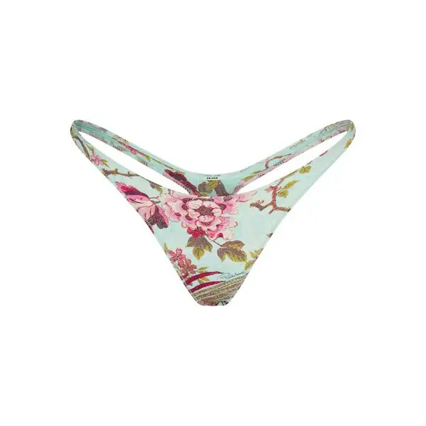 SKIMS X Roberto Cavalli Thong Bikini Bottom - Fagianella Print