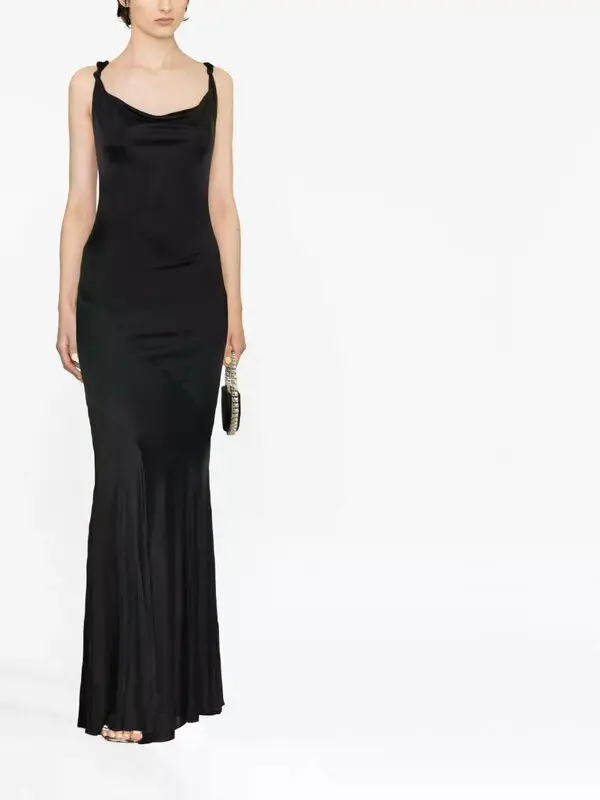 Blumarine Knot-detail Satin Gown