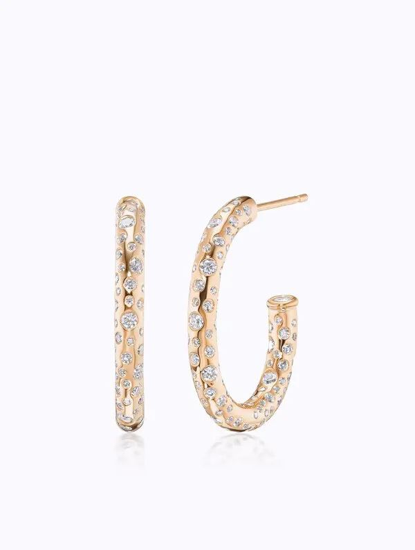 BRIONY RAYMOND Slim Sloan Scatter Hoop Earrings - 18 Karat Rose Gold