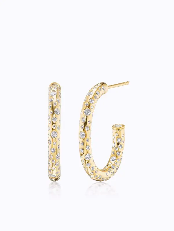BRIONY RAYMOND Slim Sloan Scatter Hoop Earrings - 18 Karat Yellow Gold