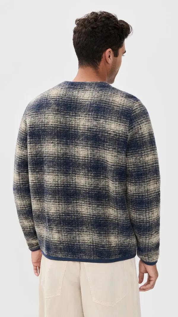Universal Works Check Fleece Cardigan