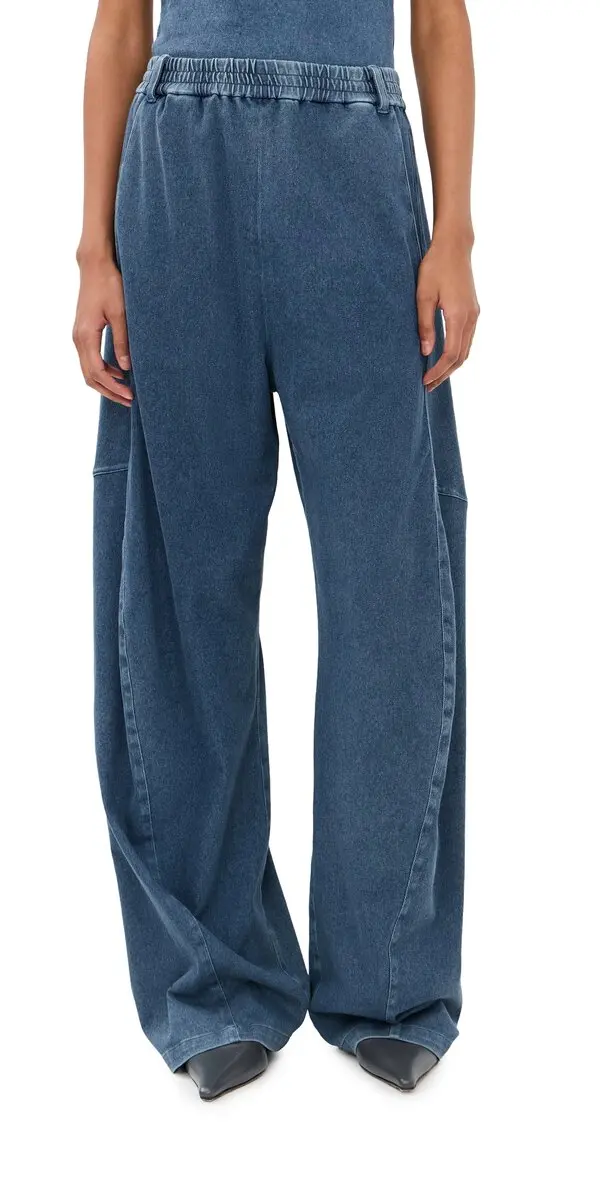 Tibi Stretch Denim Knit Winslow Pants - Classic Wash