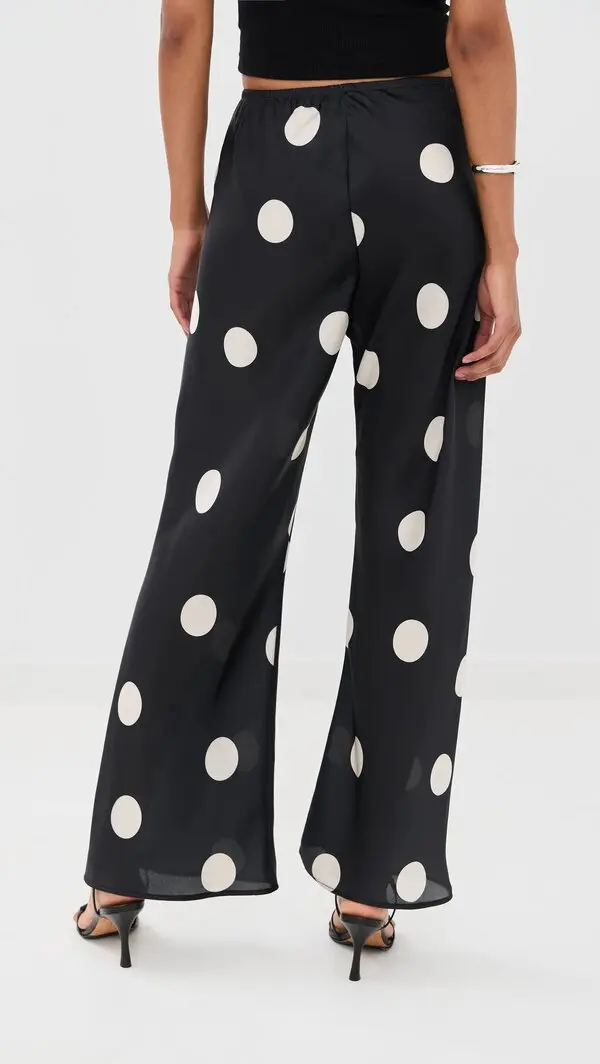 LE BOP Ellie Polka-dot Print Pants - Black/white Dot