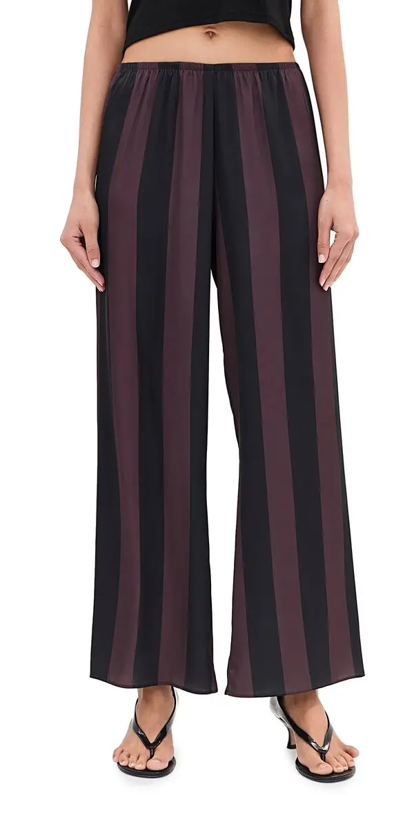 LE BOP Ellie Polka-dot Print Pants - Chocolate/black Stripe