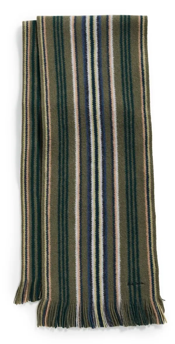 Paul Smith Striped Scarf - Khaki