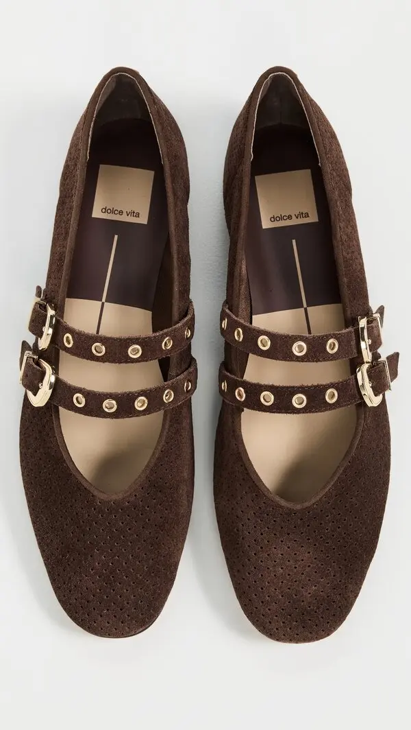 Dolce Vita Baylee Grommet Flats - Dark Brown
