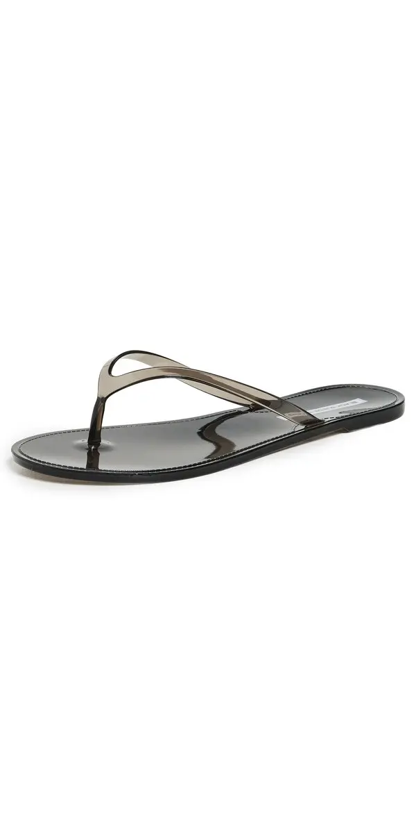 BLACK SUEDE STUDIO Crystal Jelly Flip Flops - Black