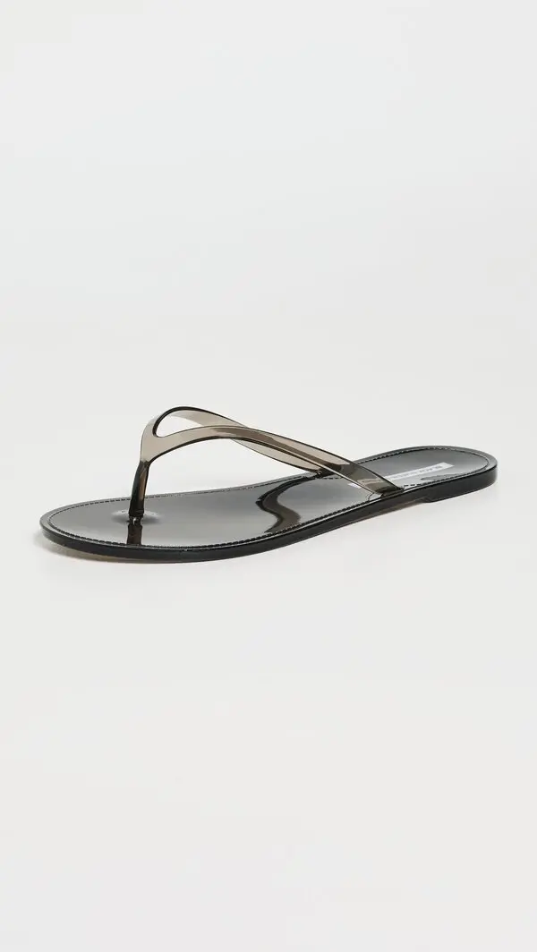 BLACK SUEDE STUDIO Crystal Jelly Flip Flops - Black