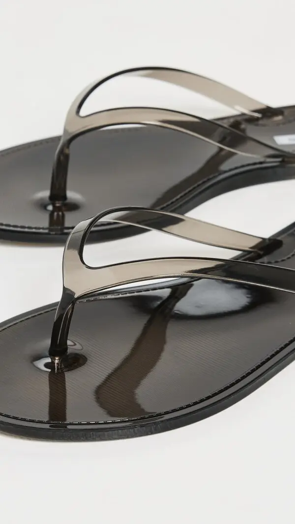 BLACK SUEDE STUDIO Crystal Jelly Flip Flops - Black