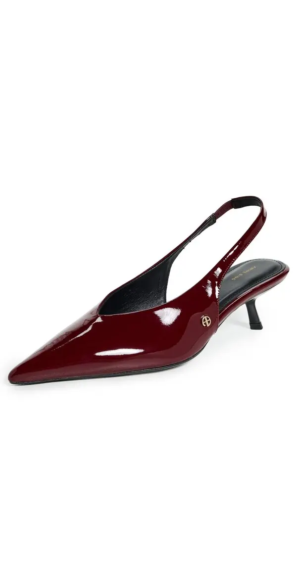 ANINE BING Hilda Slingback Pumps - Burgundy