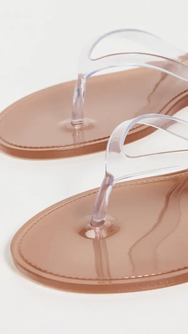 BLACK SUEDE STUDIO Crystal Jelly Flip Flops - Old Rose/clear