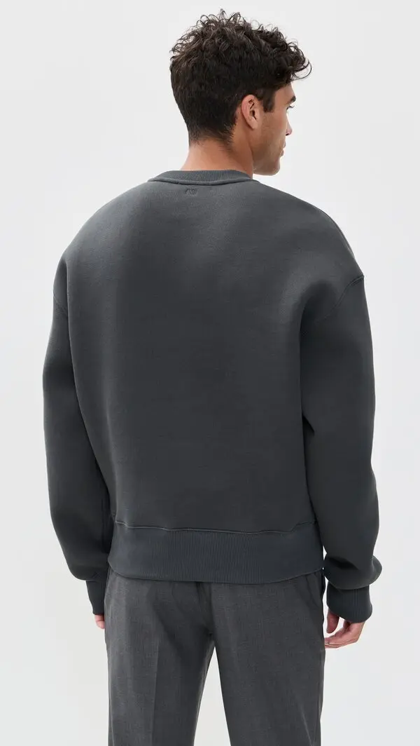 AMI Paris Embroidered Logo Fleece Back Sweatshirt