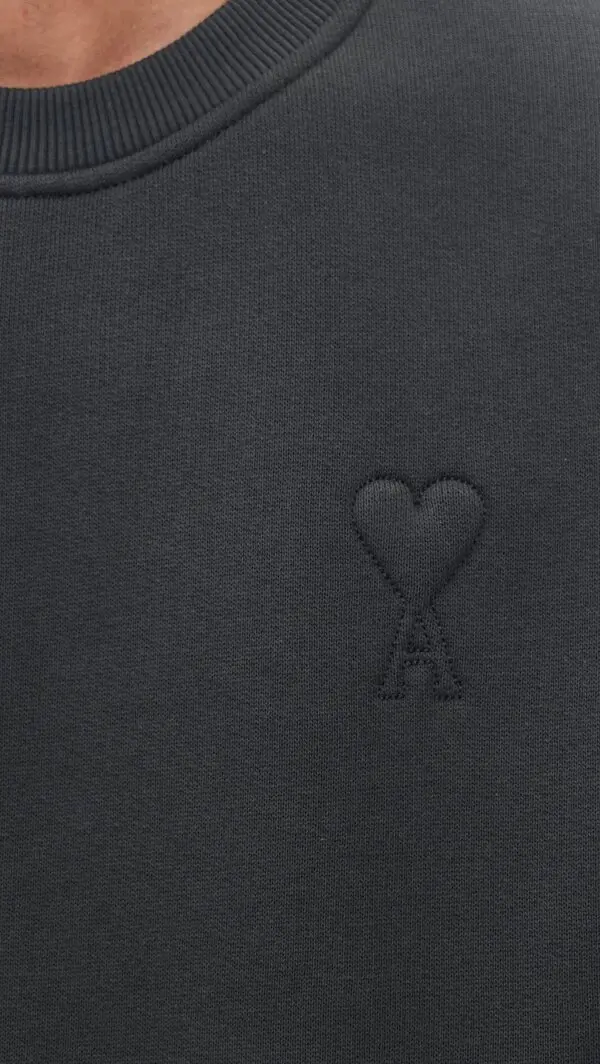 AMI Paris Embroidered Logo Fleece Back Sweatshirt