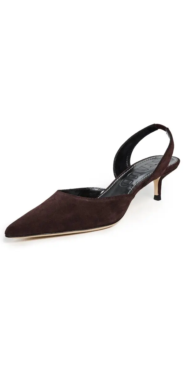 Staud Sebastian Slingback Heels - Espresso