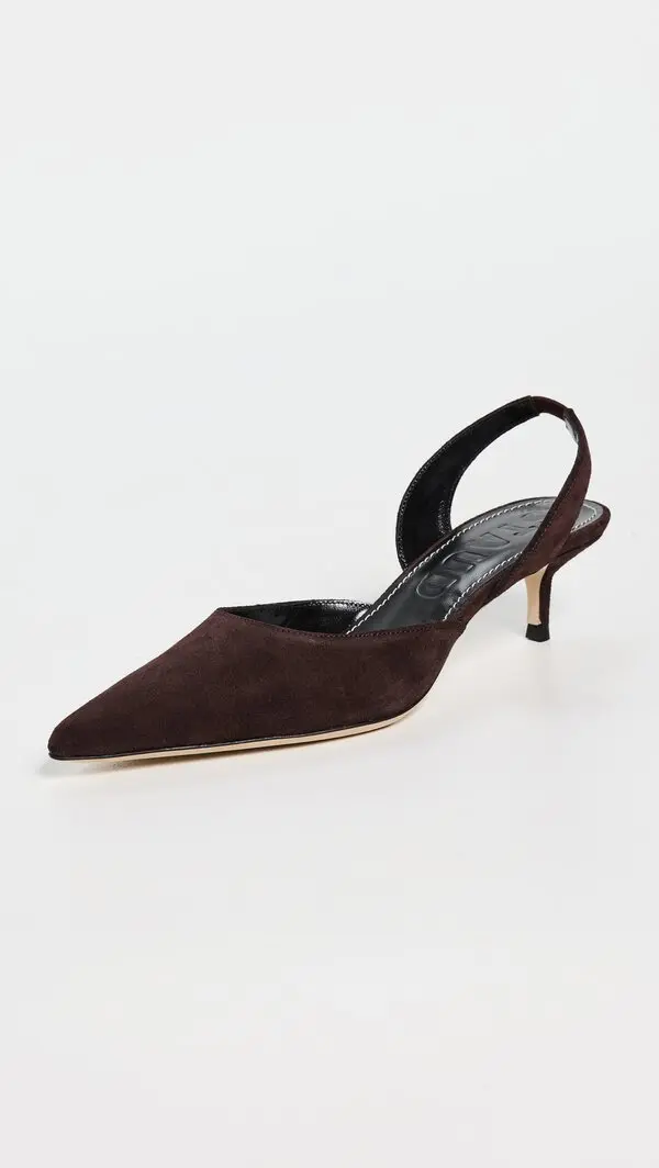 Staud Sebastian Slingback Heels - Espresso