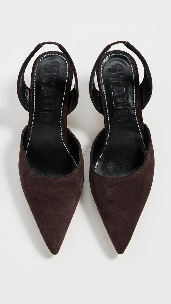 Staud Sebastian Slingback Heels - Espresso