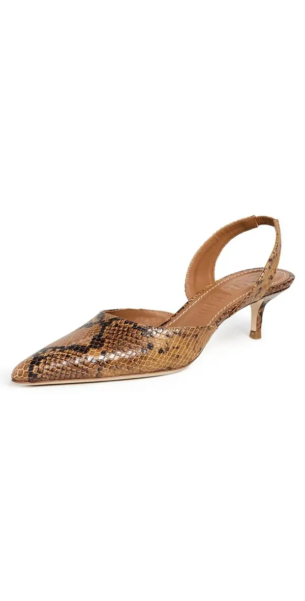 Staud Sebastian Slingback Heels - Snake