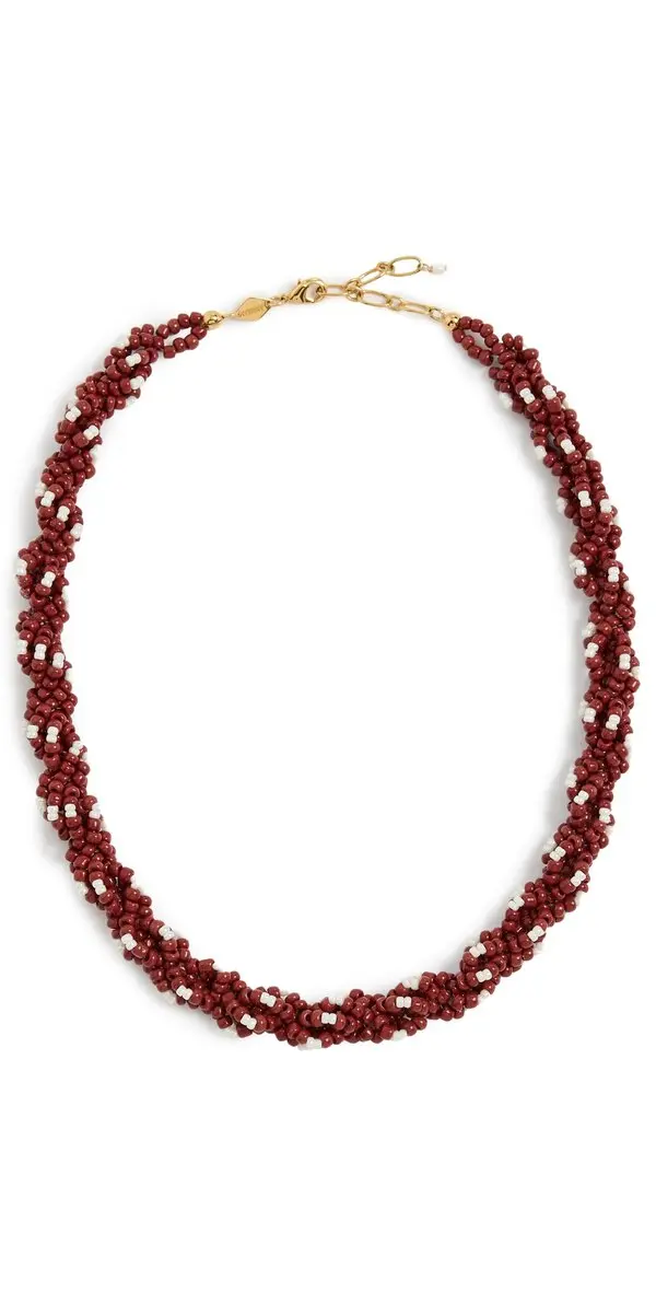 Anni Lu Beaded Necklace - Deep Burgundy