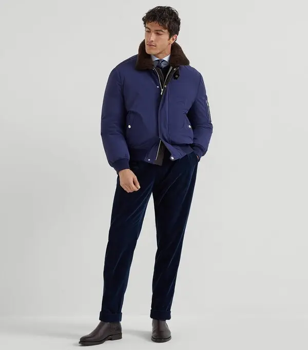 Brunello Cucinelli Down-filled Bomber Jacket - Blue
