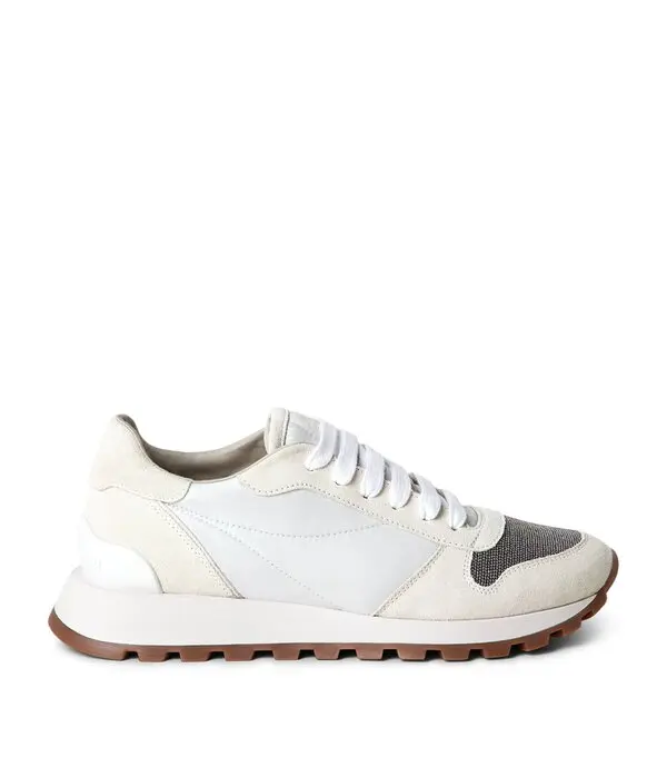 Brunello Cucinelli Suede Technical Sneakers - White