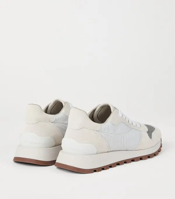 Brunello Cucinelli Suede Technical Sneakers - White
