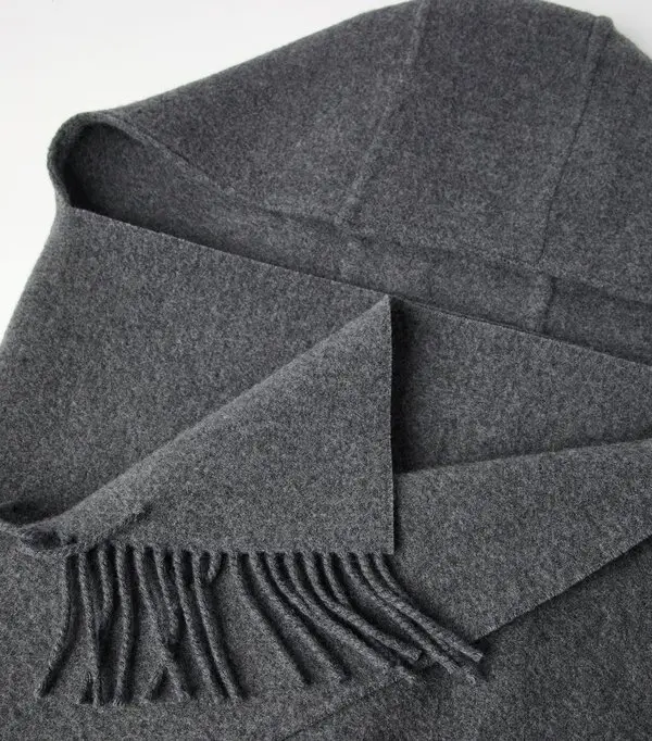 Brunello Cucinelli Wool-cashmere Hooded Scarf - Grey