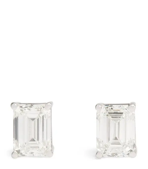 Harrods Diamond Stud Earrings - White