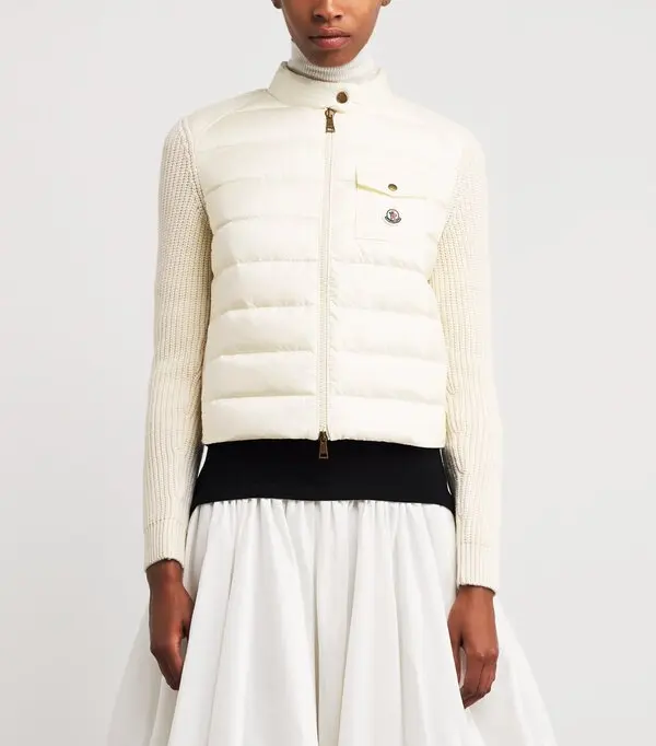 Moncler Down Padded Cardigan - White