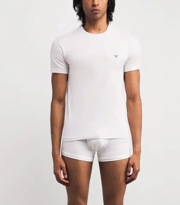 Emporio Armani Stretch-cotton Eagle Logo Crew-neck T-shirt