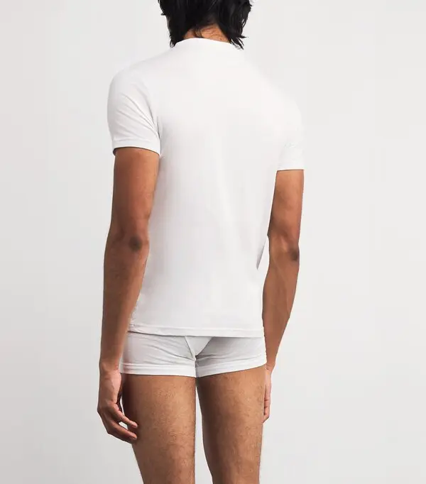 Emporio Armani Stretch-cotton Eagle Logo Crew-neck T-shirt