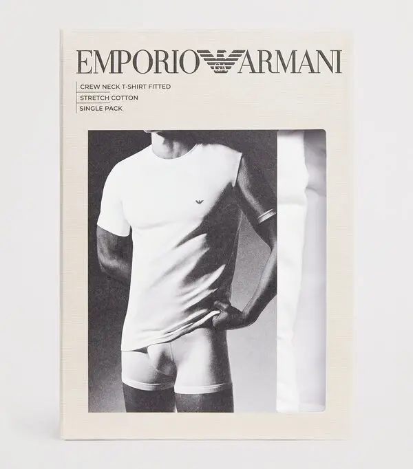 Emporio Armani Stretch-cotton Eagle Logo Crew-neck T-shirt