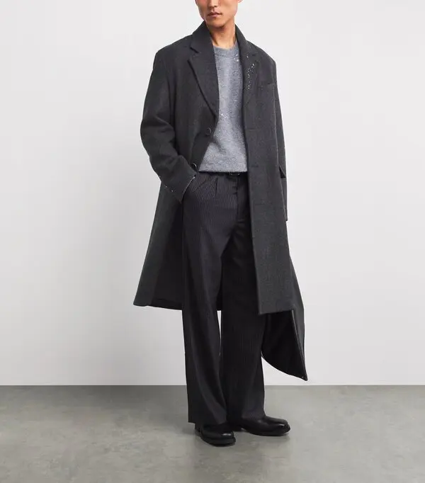 DOMREBEL Wool Overcoat With Exposed Stitching
