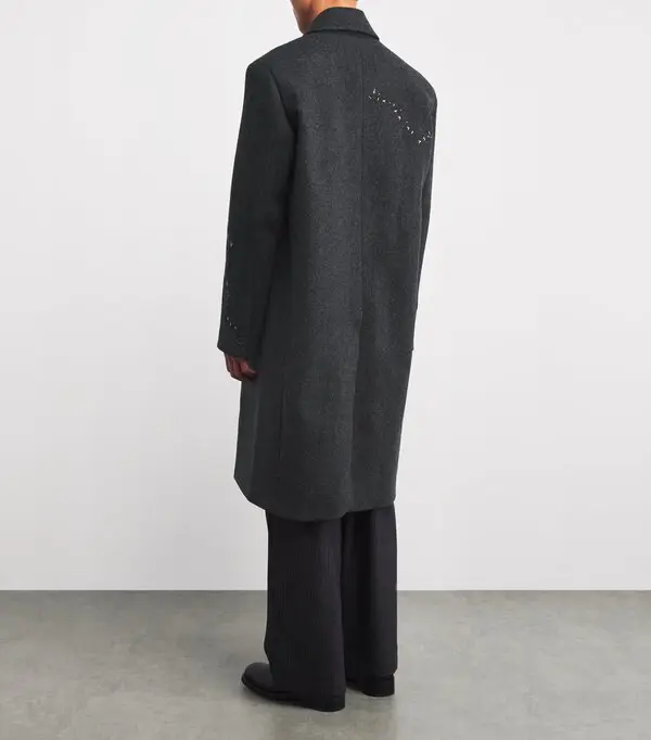 DOMREBEL Wool Overcoat With Exposed Stitching