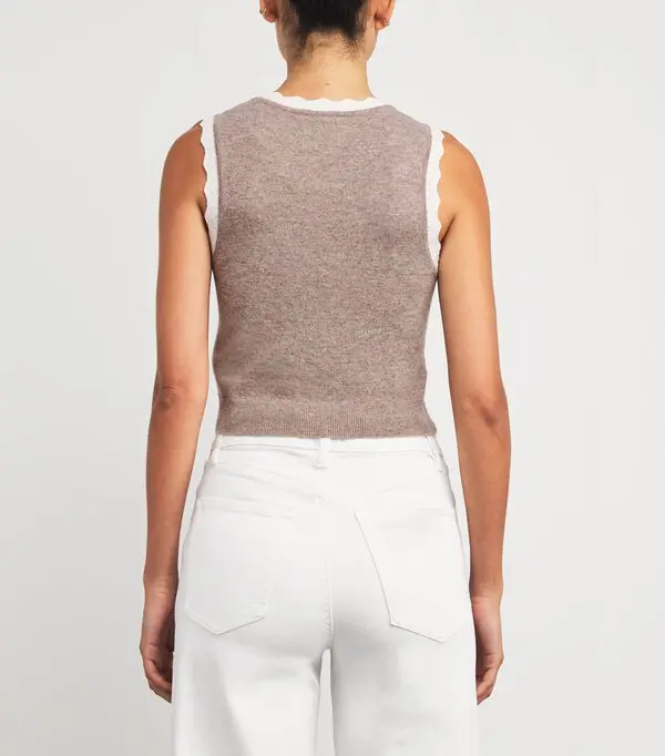 Sandro Wool-cashmere Cropped Tank Top - Brown