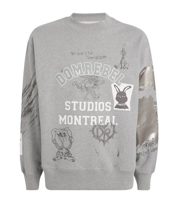 DOMREBEL Logo Cotton Sweatshirt - Grey