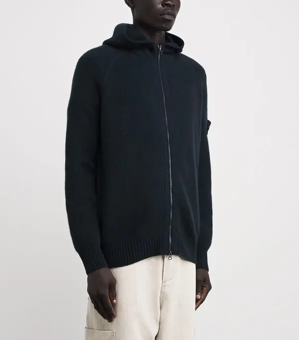 Stone Island Cashmere Zip-up Ghost Hoodie