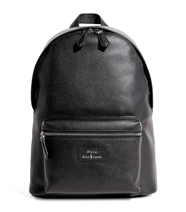 Polo Ralph Lauren Pebbled Leather Backpack - Black