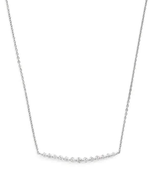 Harrods Diamond Graduating Pendant Necklace - White
