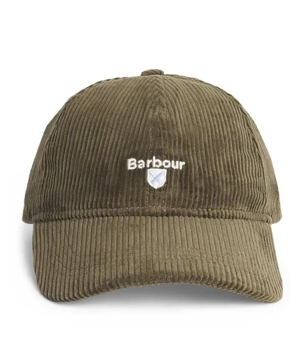 Barbour Cotton Corduroy Preston Baseball Cap - Green