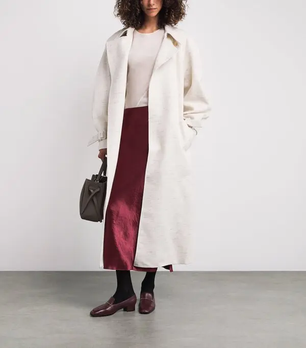 Vince Crinkled Satin Midi Skirt