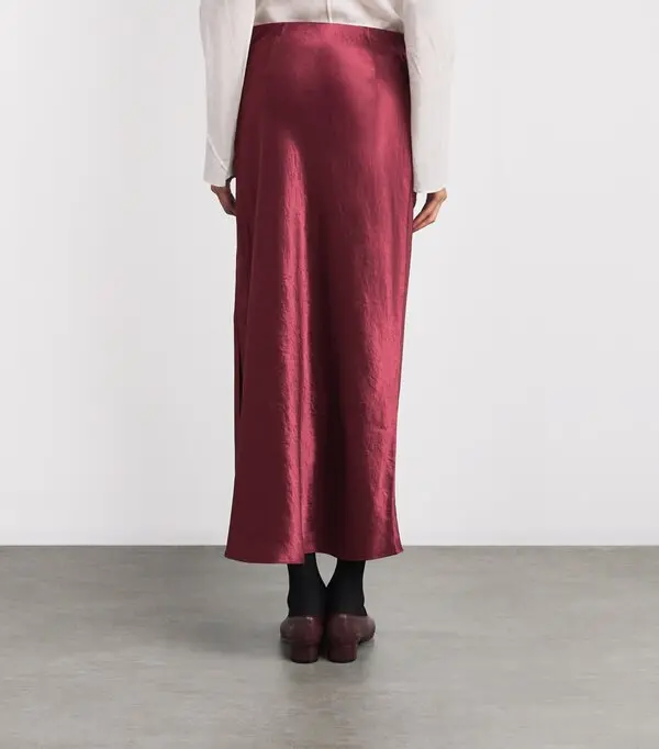 Vince Crinkled Satin Midi Skirt